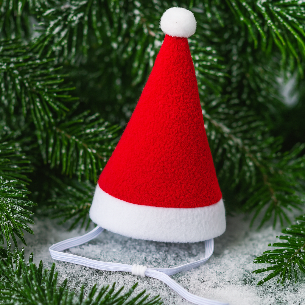 Pet Santa Hat - Christmas dog costume hat with adjustable drawstring ...